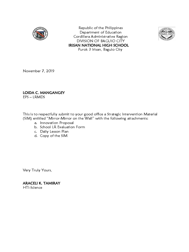 Transmit Letter | PDF