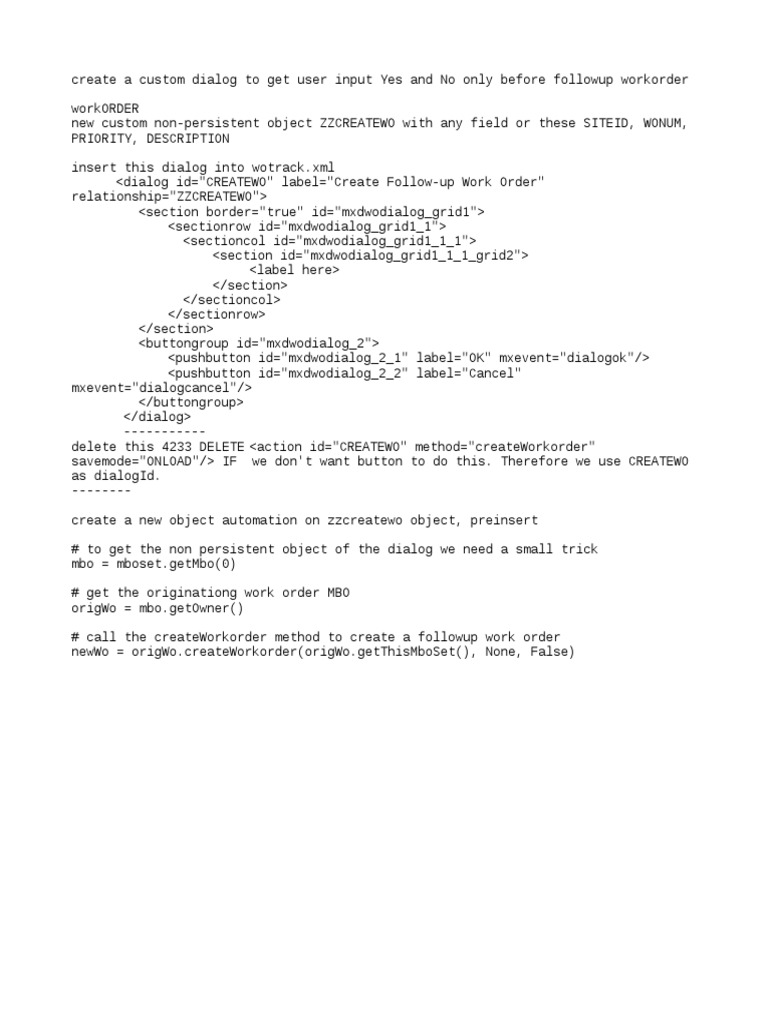 Custom Yes/No Dialog for Work Orders | PDF | Computers