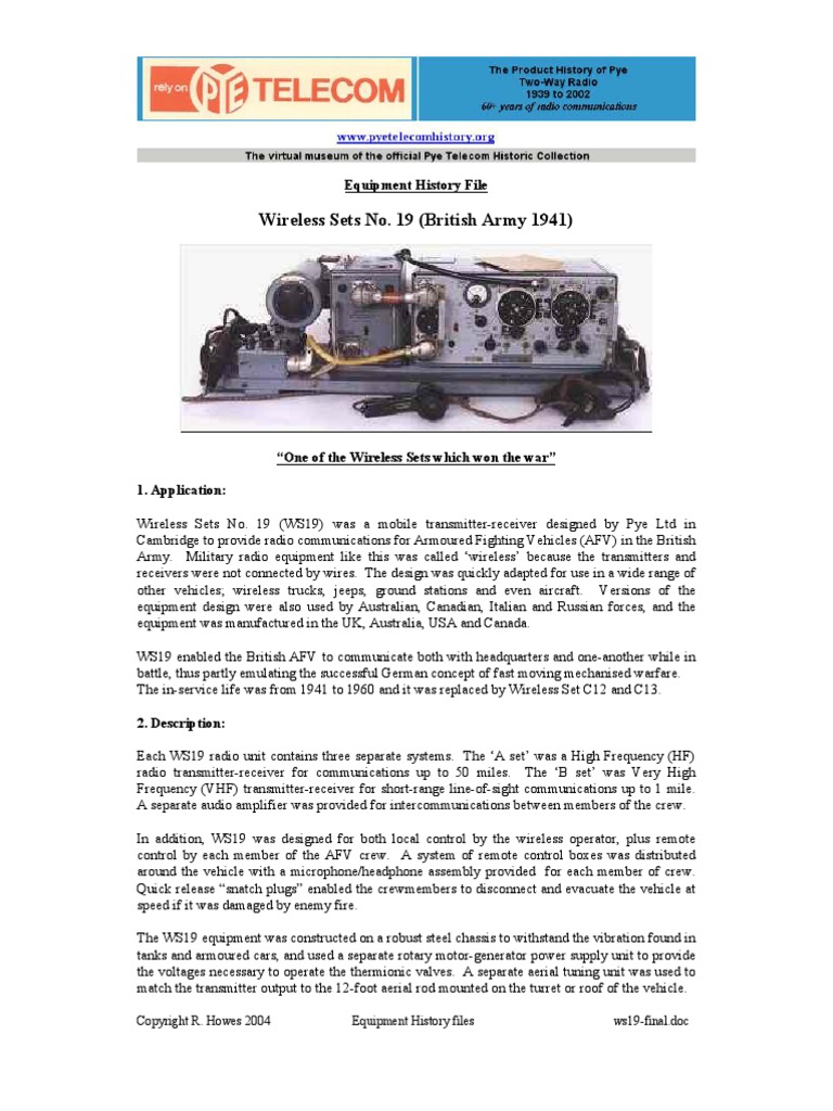 ws19 Diagramm | Download Free PDF | Radio | Armoured Fighting Vehicles