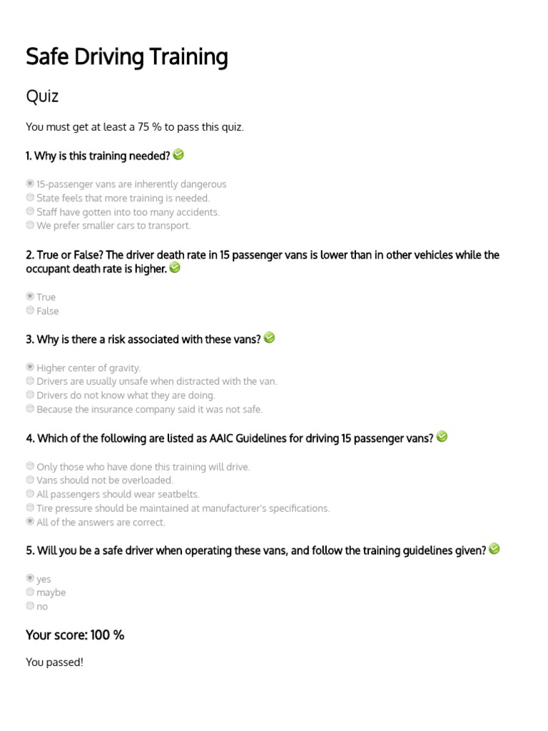 Safe Driving Training