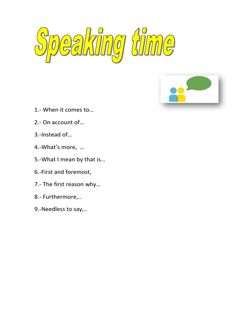 Speaking Time | PDF