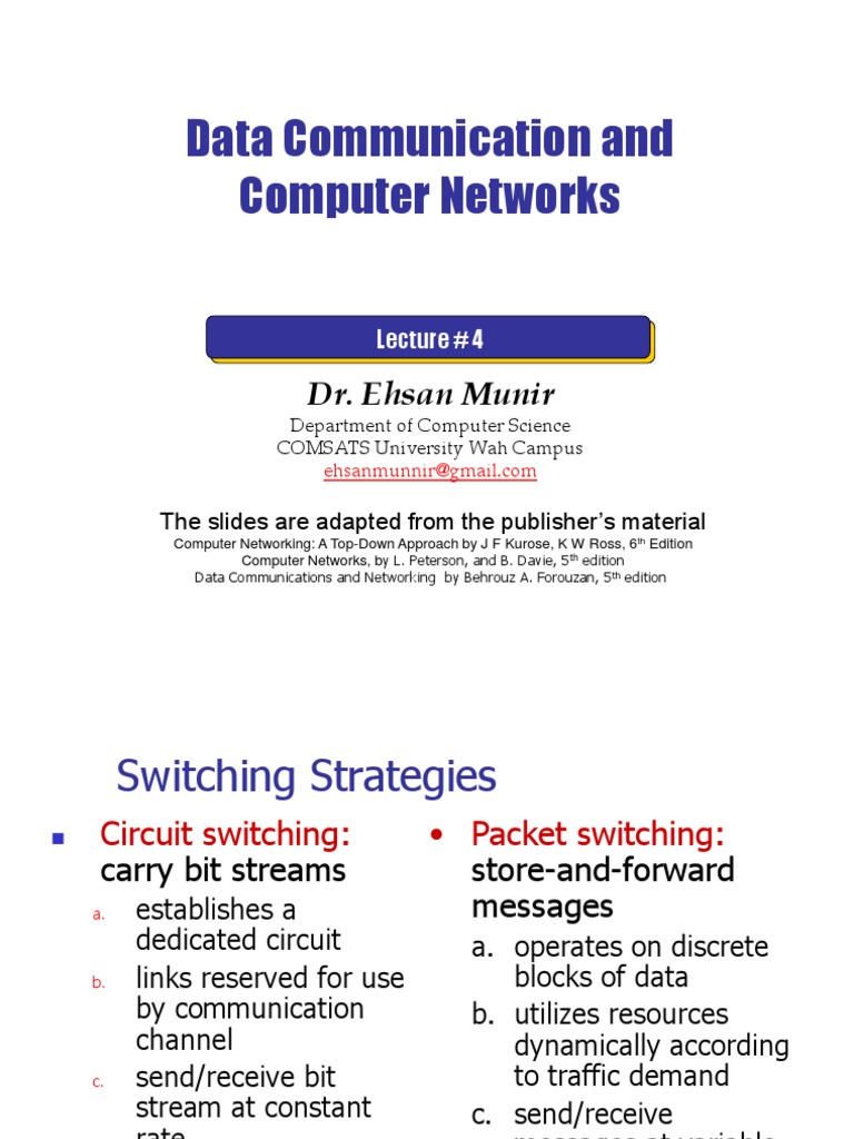 Data Communication and Computer Networks: Dr. Ehsan Munir | PDF | Internet Protocol Suite | Osi ...