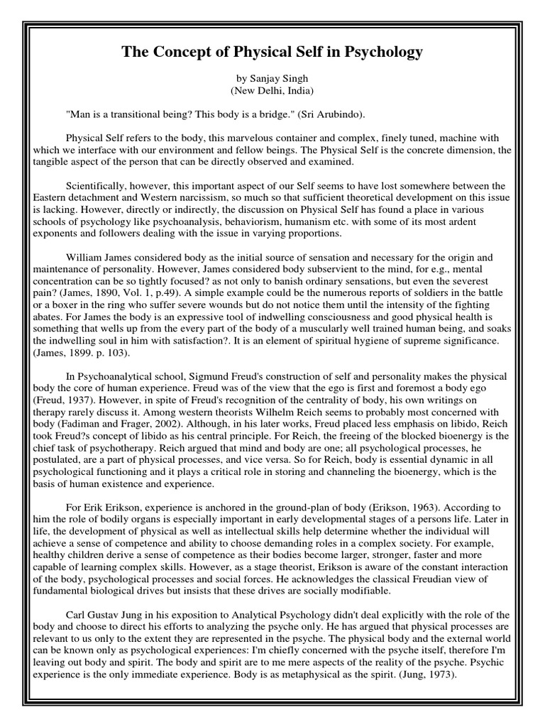 The Concept of Physical Self in Psychology | PDF | Sigmund Freud | Yoga