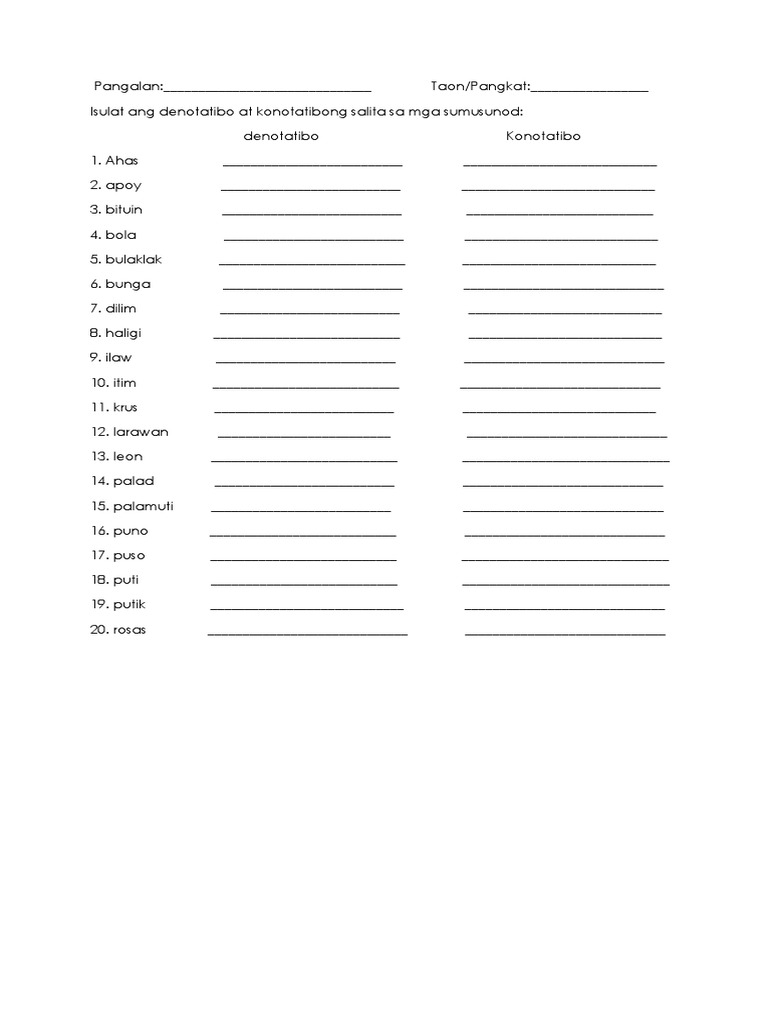 Denotatibo at Konotatibo | PDF