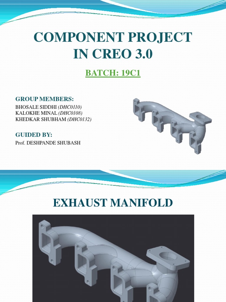 Exhaust Manifold Design in Creo 3.0 | PDF | Machining | Pipe (Fluid ...