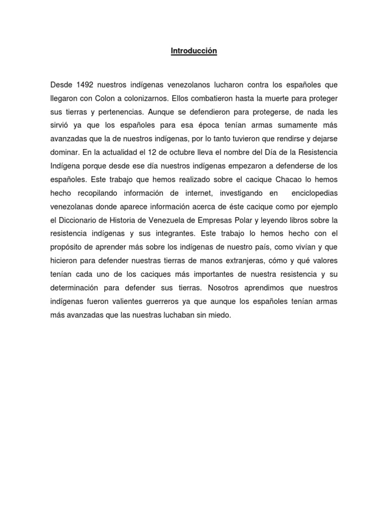 Cacique Chacao Documento | PDF | Imperio español | Venezuela