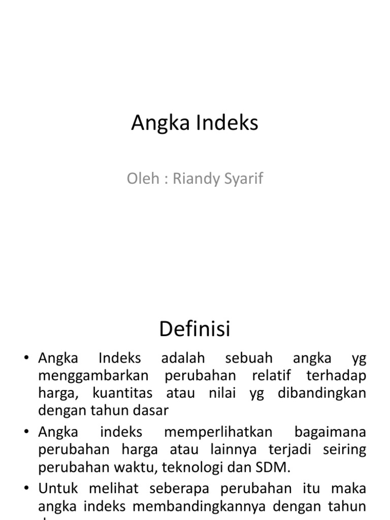 8 Angka Indeks | PDF