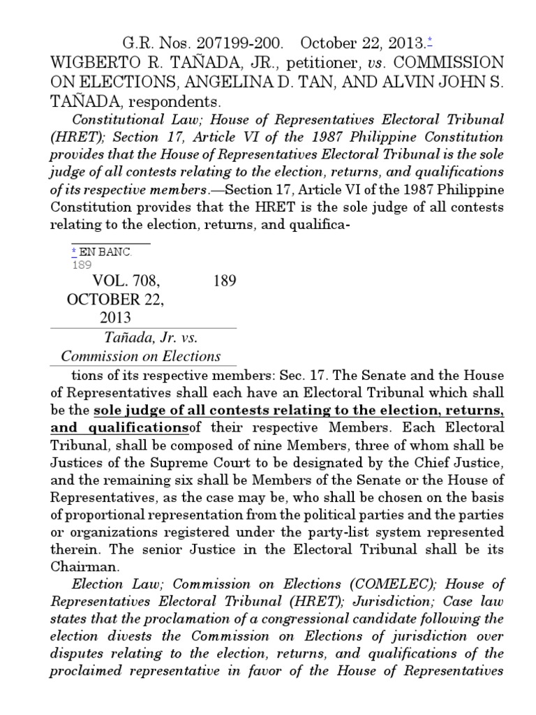 Wigberto Tanada Vs ComElec | PDF | Commission On Elections (Philippines ...
