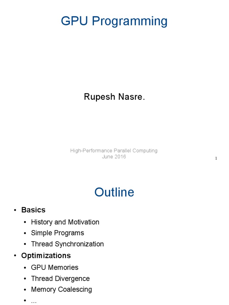 GPU Basics | PDF | Graphics Processing Unit | Shader