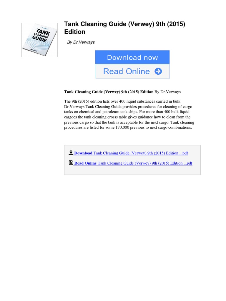 Tank Cleaning Guide Verwey 9th 2015 Edition by Drverways 300048910x ...