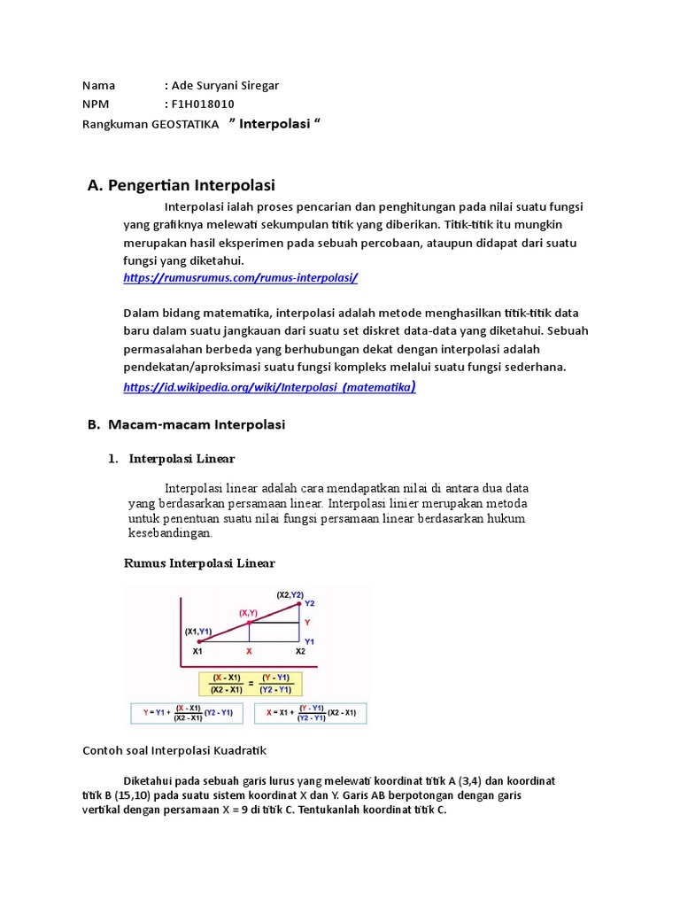 Rangkuman Interpolasi | PDF