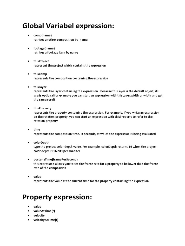 Global Variabel Expression | PDF