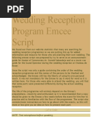 Wedding Reception Program Emcee Script | PDF | Wedding | Marriage ...