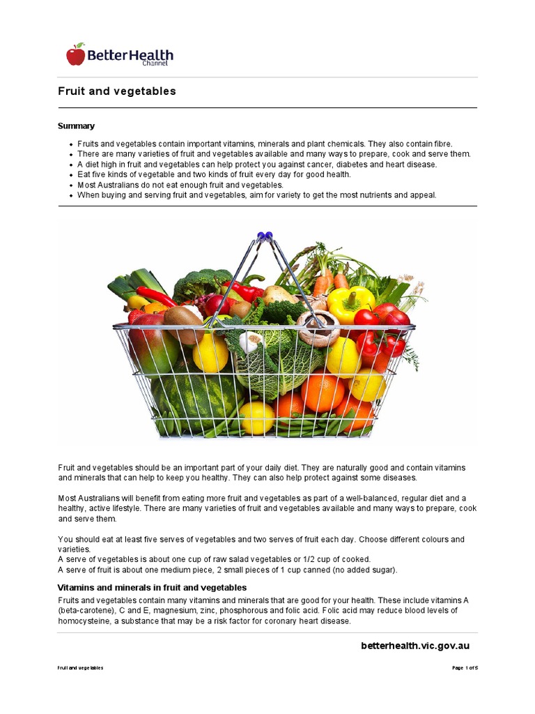 Fruit and Vegetables | PDF | Bean | Vegetables
