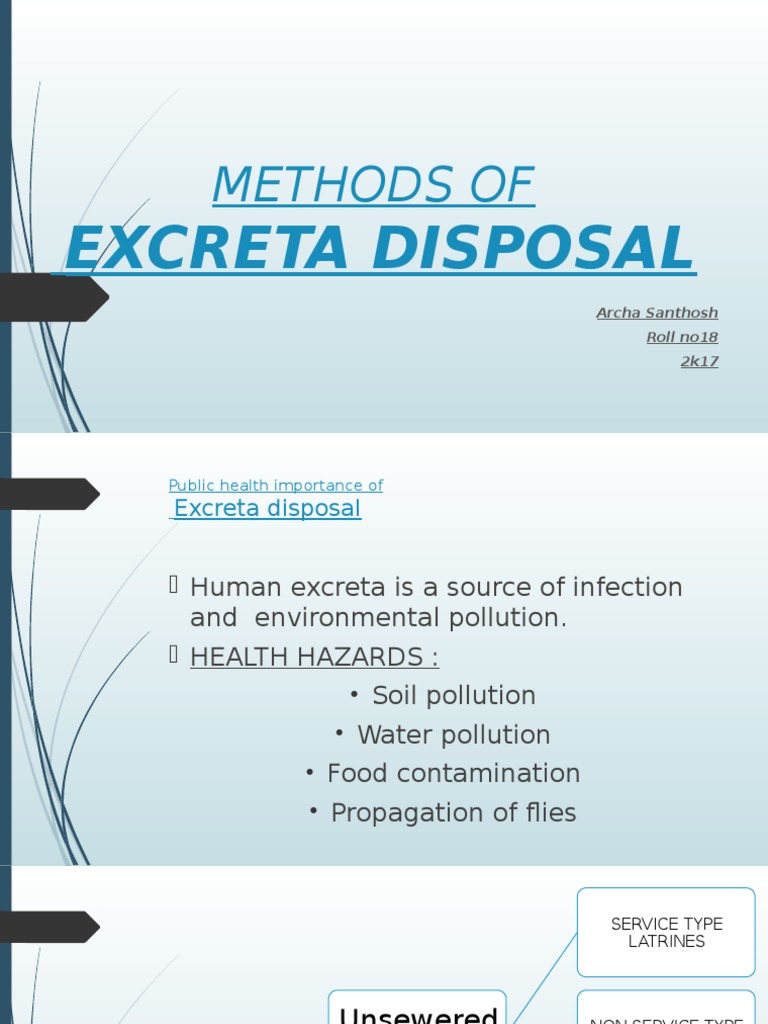 Human Excreta Disposal Methods | PDF | Sanitary Sewer | Latrine