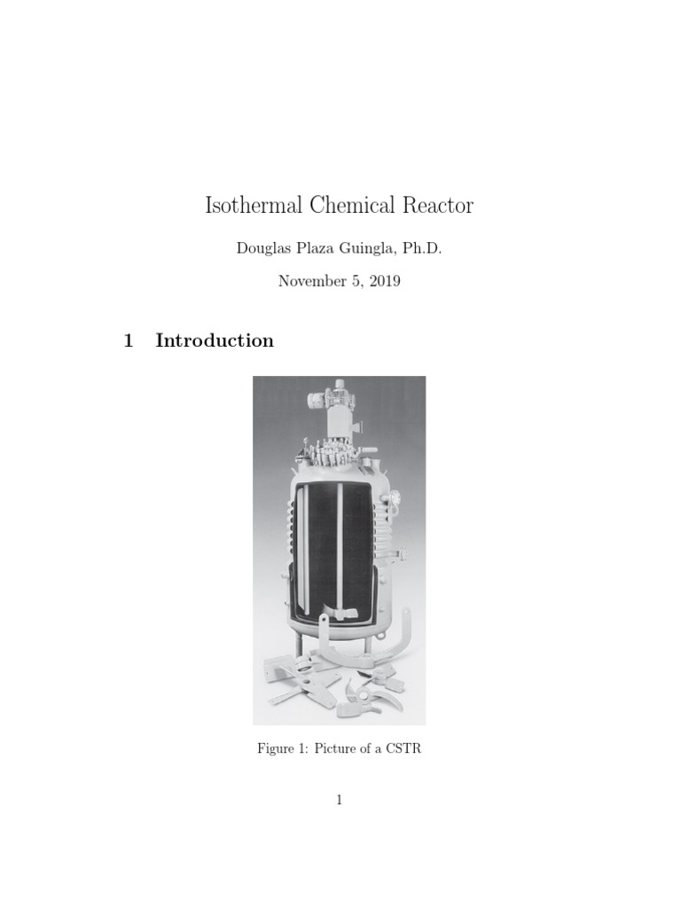 Isothermal Reactor | PDF | Reaction Rate | Chemical Reactor