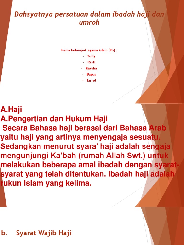 Dahsyatnya Persatuan Dalam Ibadah Haji Dan Umroh AGAMA ISLAM (9B) | PDF
