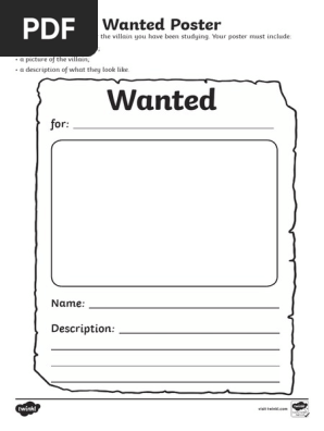 Missing Person Poster Template Ks2