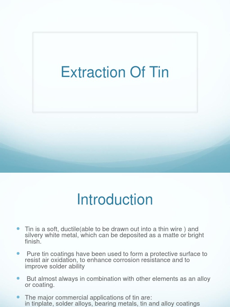 Extraction | PDF | Tin | Alloy