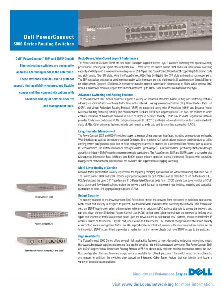 Dell DATASHEET PowerConnect 2.14.12 | PDF | Network Switch | Computer ...