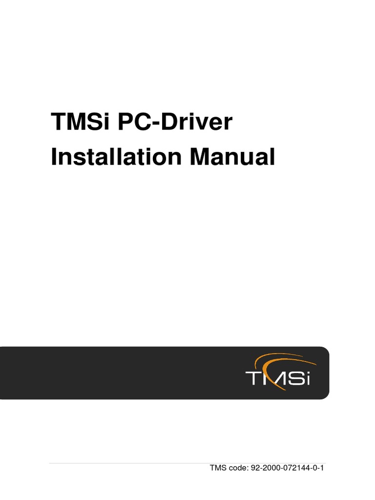 TMSi PC-Driver Installation Manual | PDF | Microsoft Windows | System Software