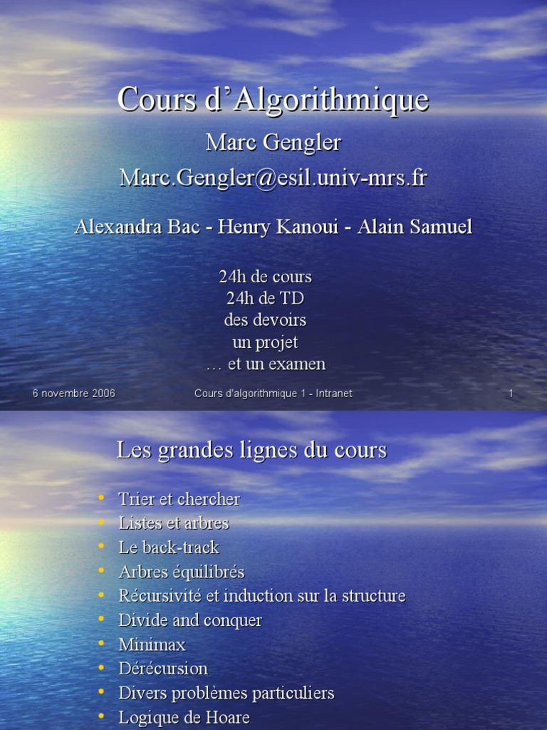 Cours Algo 1 - Resume | PDF | Fuséologie | Complexité temporelle