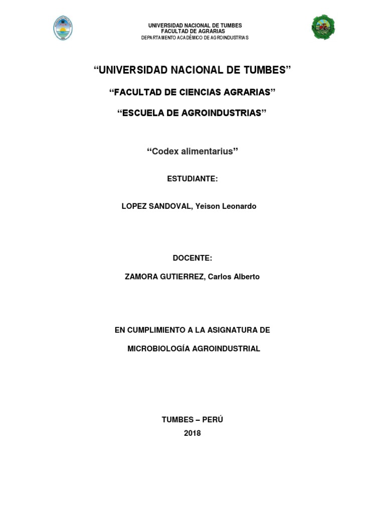 Codex Alimentario | PDF | Seguridad alimenticia | Organización de ...