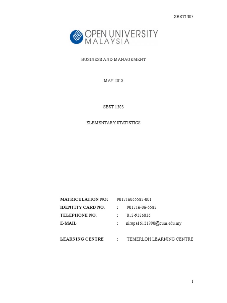 Assignment Elementary Statistics Done | PDF | Statistical Analysis | Teaching Mathematics