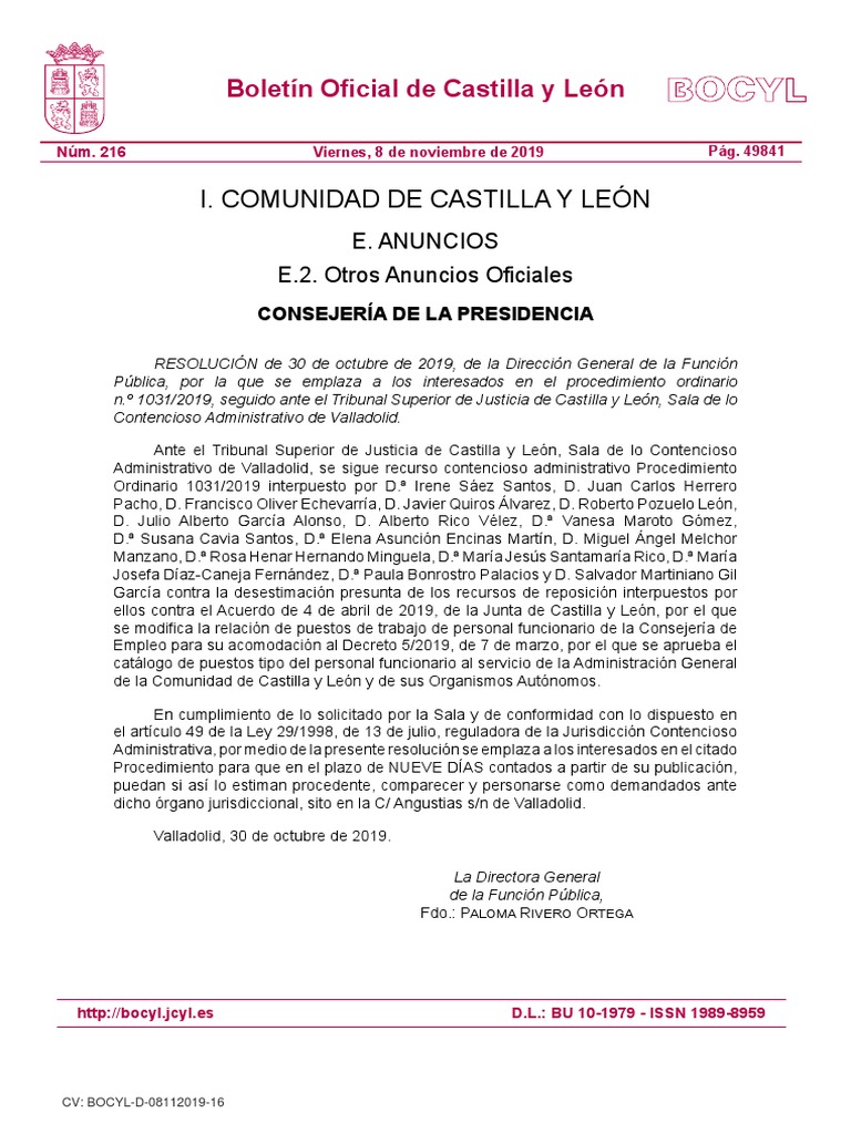 Bocyl D 08112019 16 | PDF | Gobierno | España