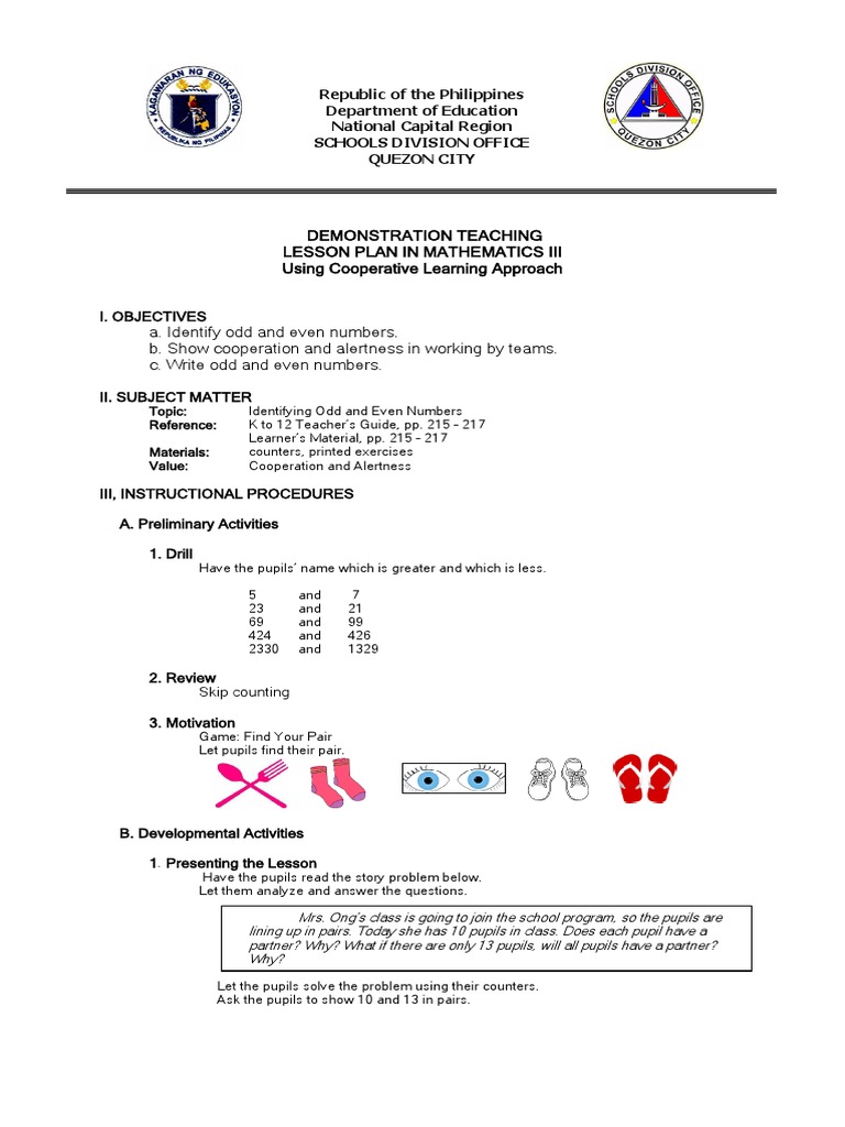 Demonstration Teaching Lesson Plan in Mathematics Iii Using Cooperative ...