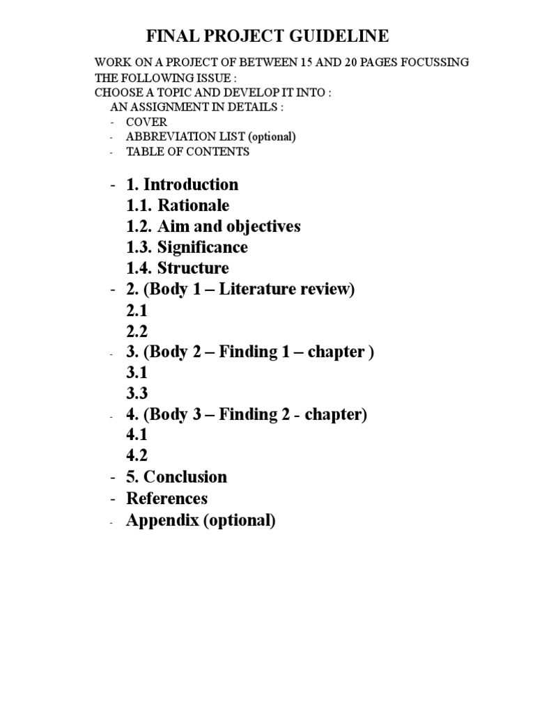 Final Project Guideline | PDF