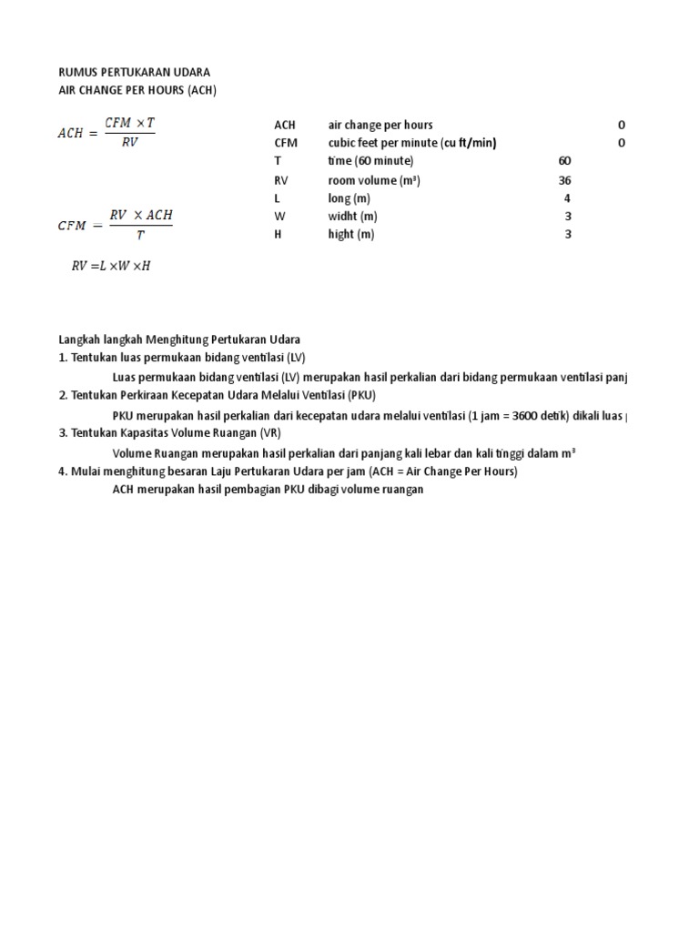 Cara Menghitung ACH | PDF
