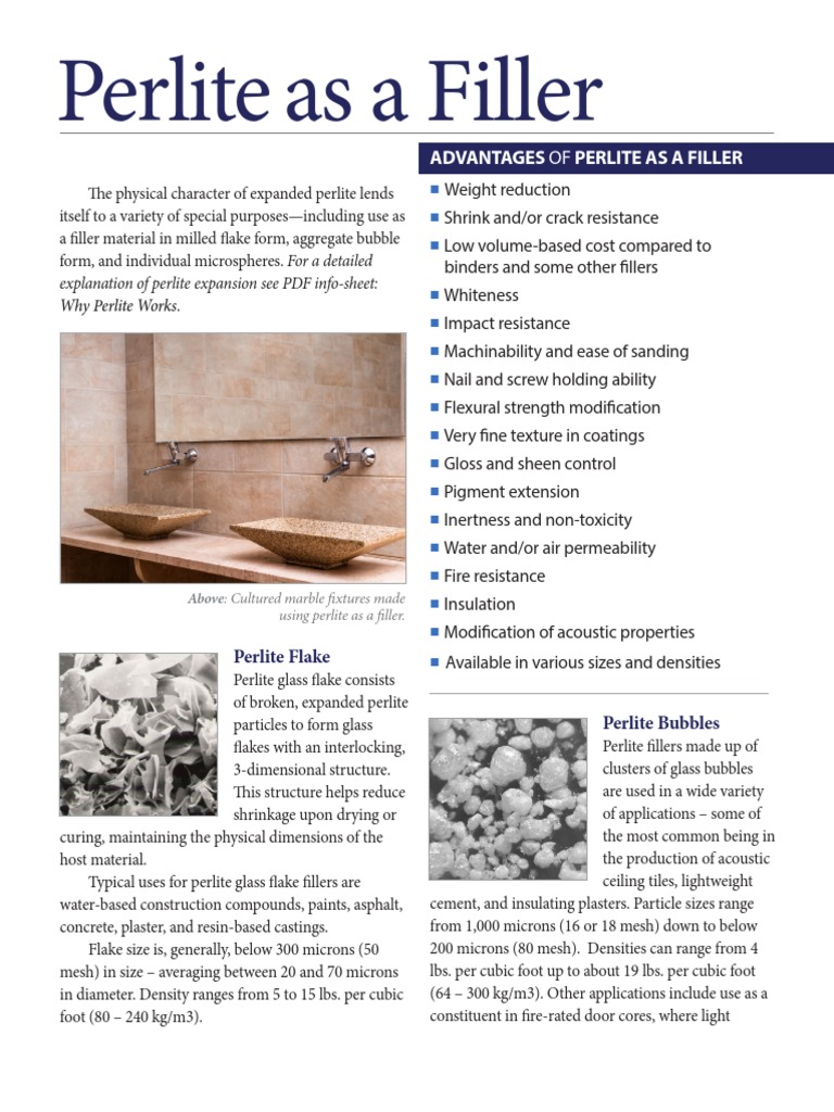 Perlite As Filler PDF | PDF | Plaster | Casting (Metalworking)