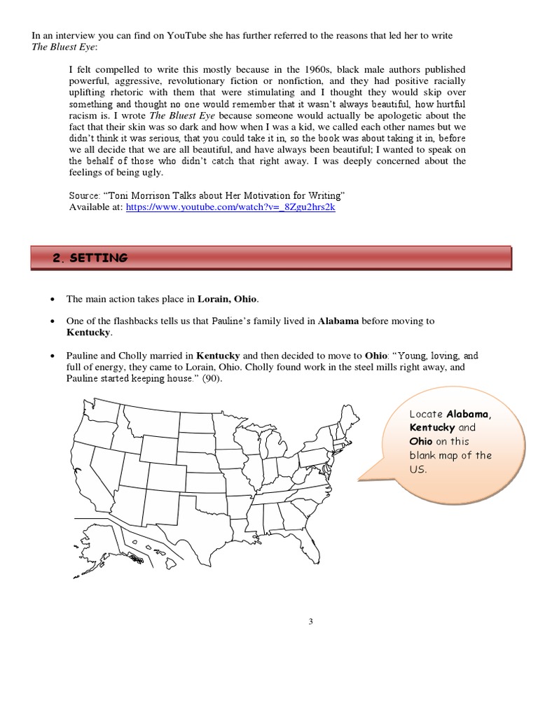 The Bluest Eye. Reading Guide | PDF