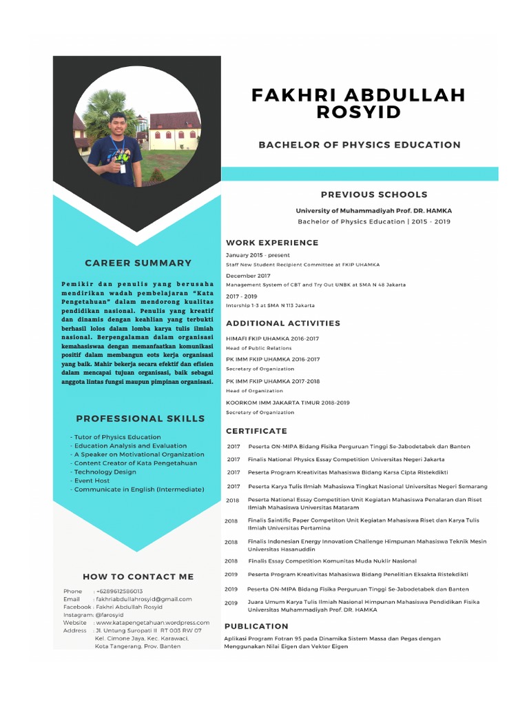 CV Fakhri Abdullah Rosyid | PDF