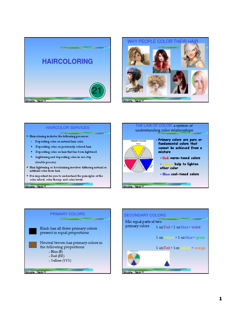 Hair Coloring Theory PDF | PDF | Hydrogen Peroxide | Color