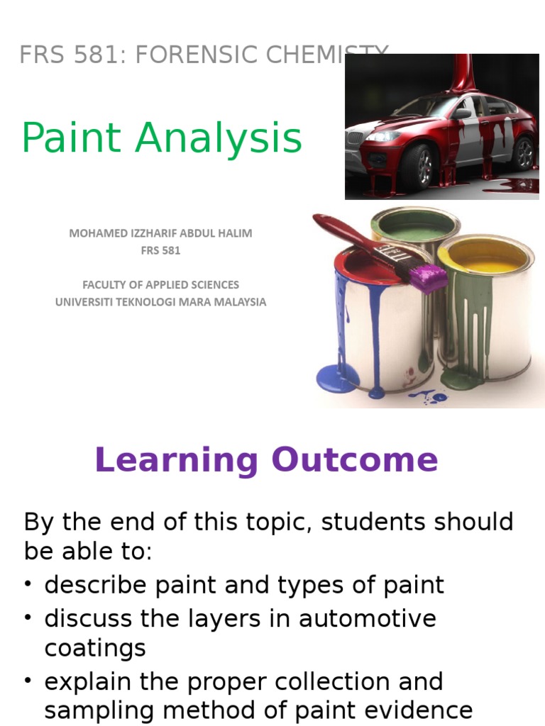 FRS 581 Paint Analysis | PDF | Paint | Scanning Electron Microscope