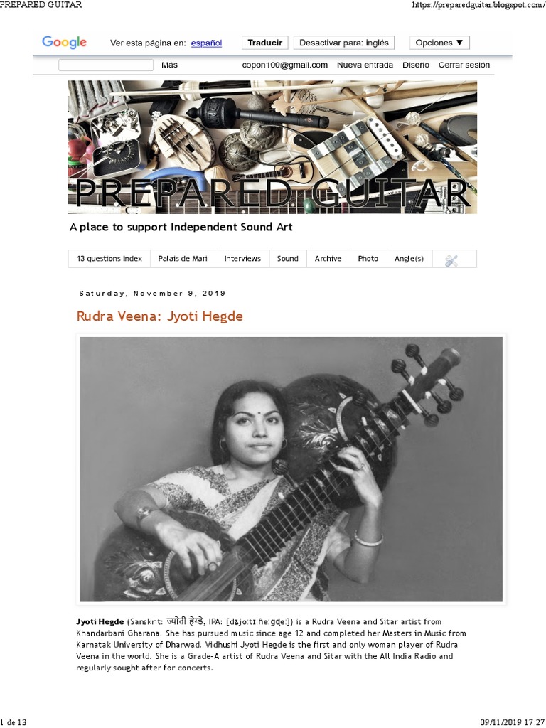 Jyoti Hegde: Master of Rudra Veena | PDF | String Instruments ...