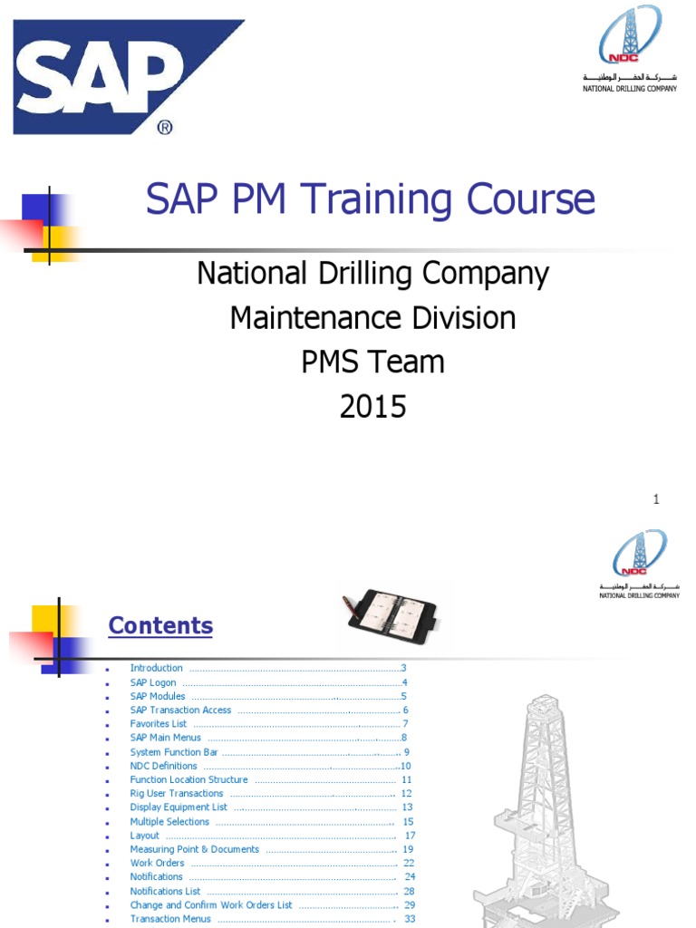 An Introduction to SAP Plant Maintenance Module for National Drilling ...