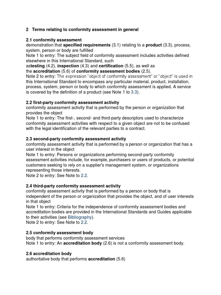 ISO/IEC 17000 Conformity Assessment Terms | PDF | Certification | Iso 9000