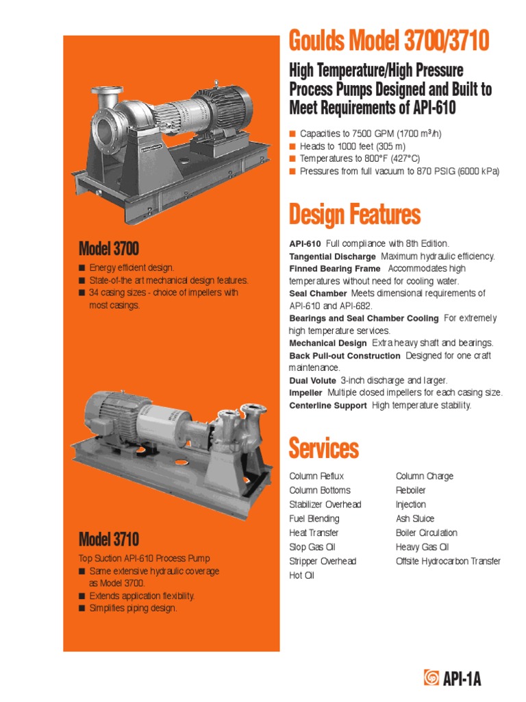 Goulds Model 3700/3710: High Temperature/High Pressure Process Pumps ...