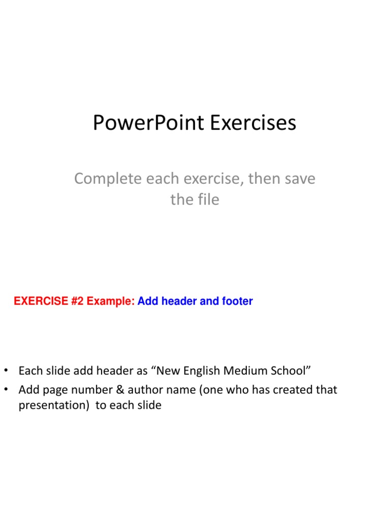 PowerPoint Exercises for Students | PDF | Career & Growth