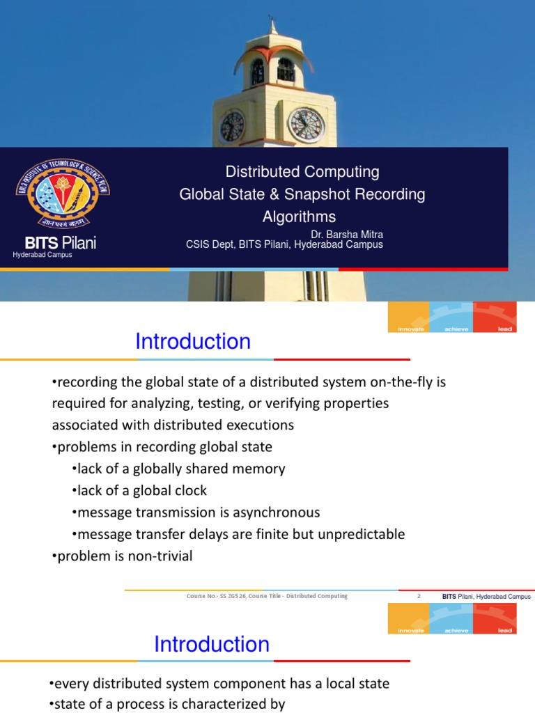 BITS Pilani: Distributed Computing Global State & Snapshot Recording ...