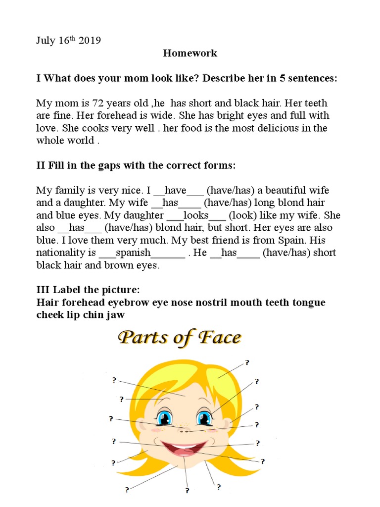 Homework For English Class | PDF