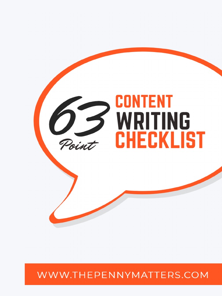 Updated 63 Point Content Writing Checklist | PDF