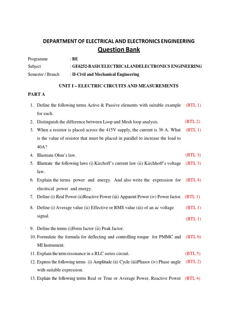 GE6252-Basic Electrical and Electronics Engineering | PDF | P–N ...