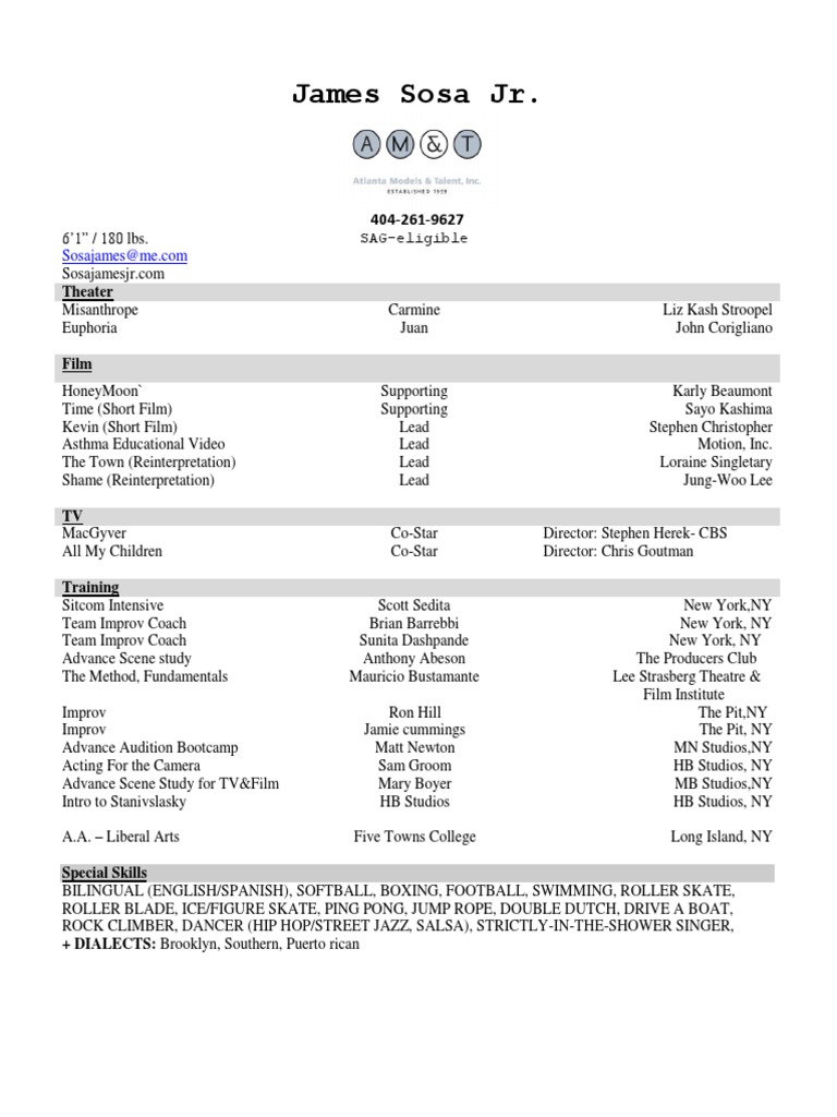 James Sosa Amt | PDF | Entertainment | Leisure