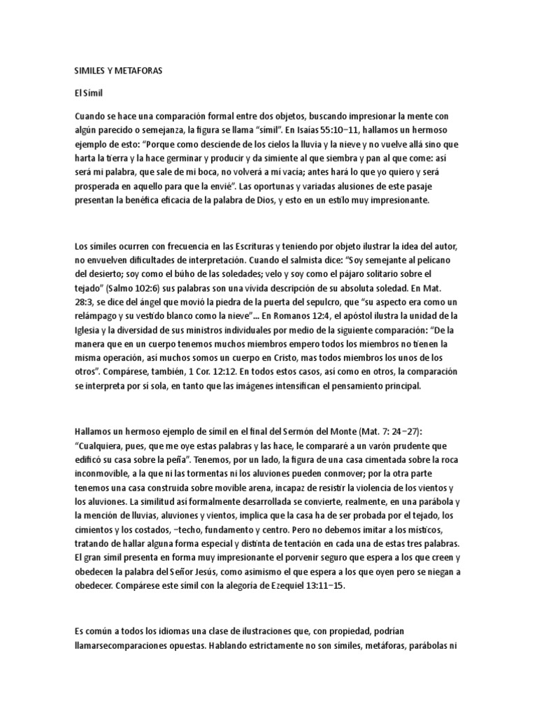 Similes y Metaforas | PDF | Bautismo | Evangelio de juan