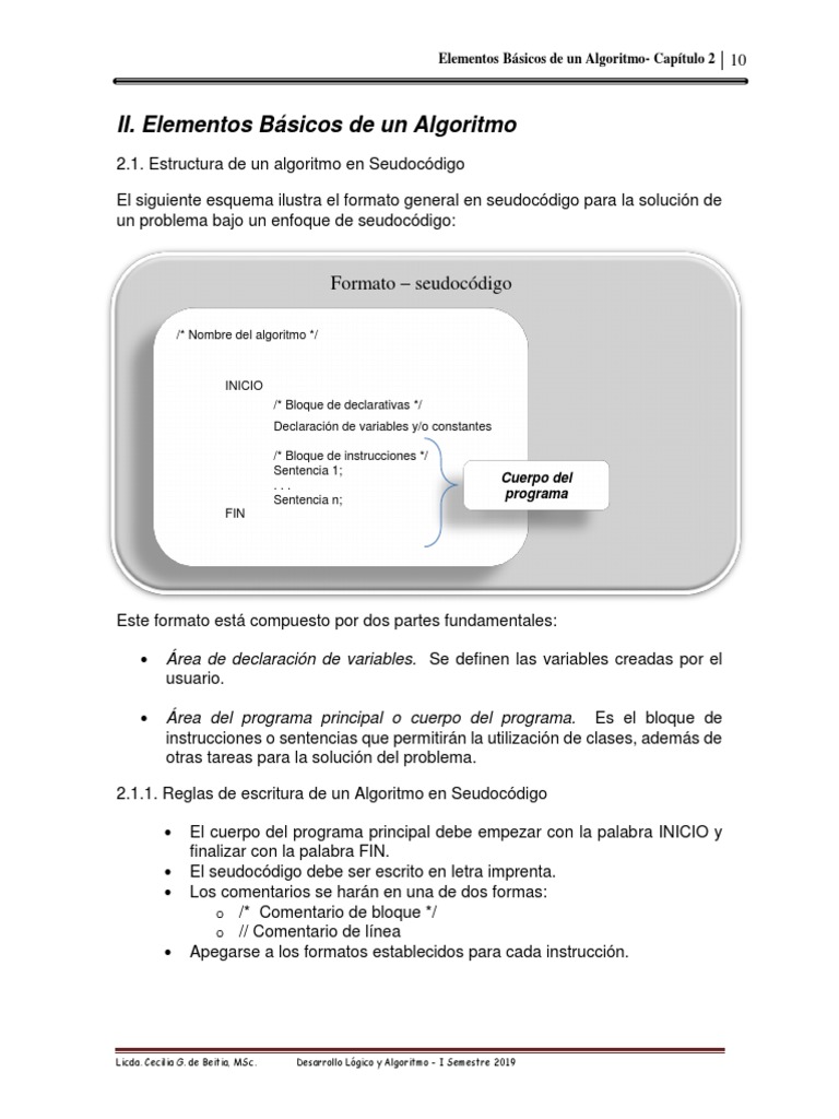 Elementos Básicos de un Algoritmo | PDF | Tipo de datos | Algoritmos