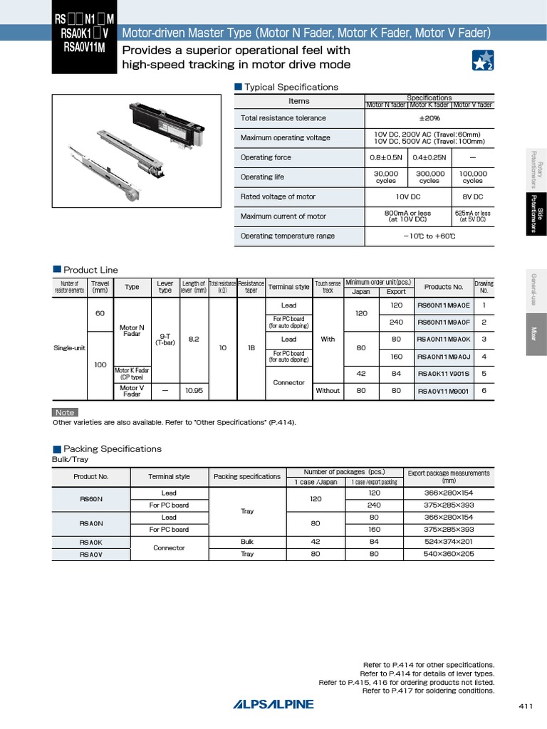 Alps Motor-Driven Potentiometers Guide | PDF | Electricity | Electrical ...